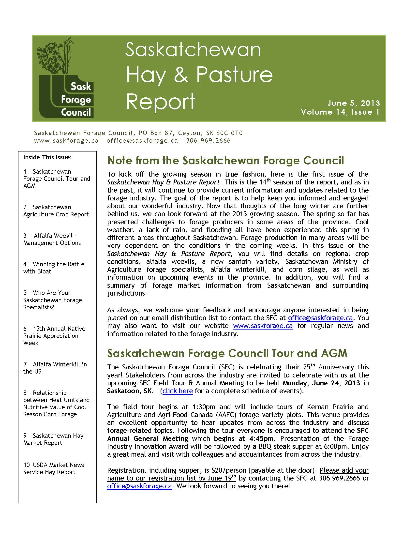 Hay and Pasture Report: Alfalfa Weevils, Prairie Corn Silage & More ...