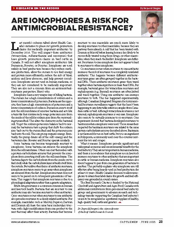 Are Ionophores a Risk for Antimicrobial Resistance? - BeefResearch.ca